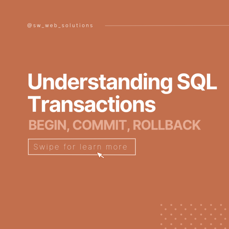 SQL Transactions: BEGIN, COMMIT, ROLLBACK - Stately World